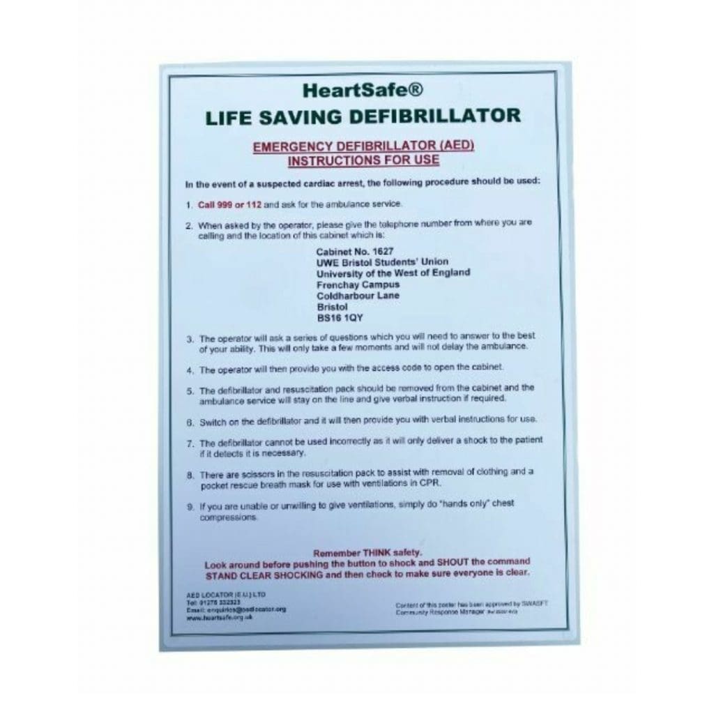 External Cabinet Defibrillator Box Labels | HeartSafe